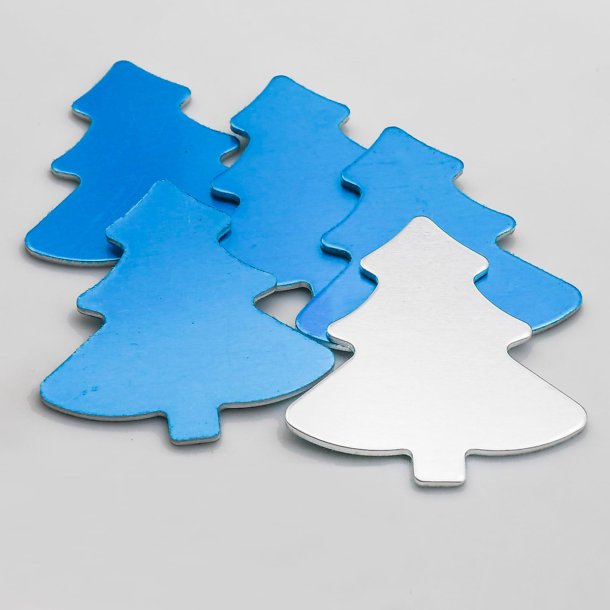 ABBECIAO 2"*2.4" Aluminum Christmas Tree Blanks Ornaments for Metal Stamping and DIY Christmas Crafts Decoration 14ga. Pack of 10