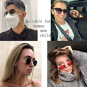 HEIDKRUEGER 10 Pieces Eyeglass Chains String Holders for Women Men Gold Link Necklace Around Neck Glasses Mask Chain Lanyard Eyewear Retainer Accessory Chain