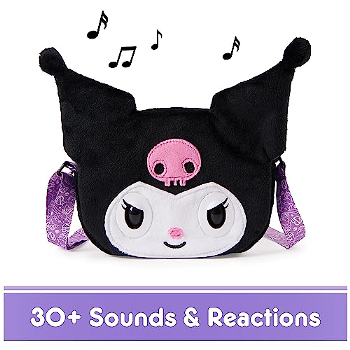 Purse Pets, Sanrio Hello Kitty and Friends, Kuromi Interactive Pet Toy & Crossbody Kawaii Purse, Over 30 Sounds & Reactions, Girls & Tween Gifts