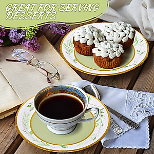 Tanlade 100 Pcs Sage Green Plates, 7'' Eucalyptus Paper Plates Decorative Disposable Gold Foil Greenery Plates for Baptism Baby Bridal Shower Wedding Jungle House Warming Decoration Party Supplies