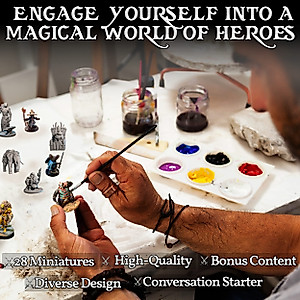 Wildspire Heroes, NPC Animal Companions & Troll King for DND Miniatures Bulk 28mm-32mm DND Minis Dungeons and Dragons Miniatures D&D Miniatures Fantasy Figures Unpainted Pathfinder Miniatures