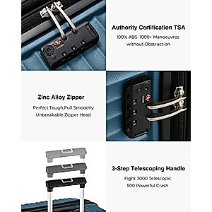 LUGGEX White Luggage Sets 3 Piece with Spinner Wheels - Expandable Carry on Suitcase Set of 3 - Travel Lightweight Luggage Sets 3 Piece without USB Port