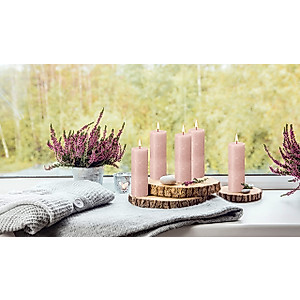 BOLSIUS 4 Pack Misty Pink Rustic Pillar Candles - 2.75 X 7.5 Inches - Premium European Quality - includes Natural Plant-Based Wax - Unscented Dripless Smokeless 85 Hour Party and Wedding Candles