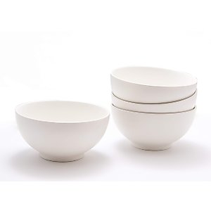 Red Vanilla Saffire White Cereal/Pasta Bowl 30oz, Set of 4, 1