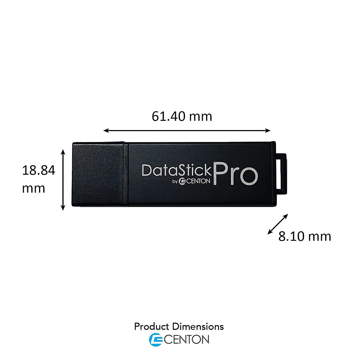 Centon Electronics MP Valuepack USB 3.2 Gen1 DataStick Pro Flash Drive, 128 GB, 10 USB Flash Drives, 10 Pack, Black