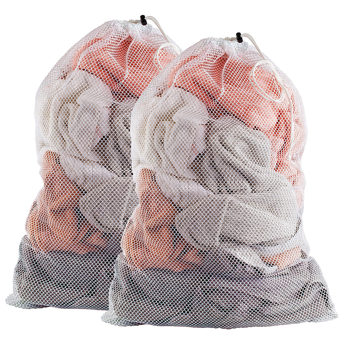 Handy Laundry Commercial Mesh Bag - Sturdy Material with Drawstring Closure. Ideal Machine Washable Mesh Laundry Bag for Factories, College, Dorm and Apartment Dwellers. (24" x 36" | White | 2-Pack)