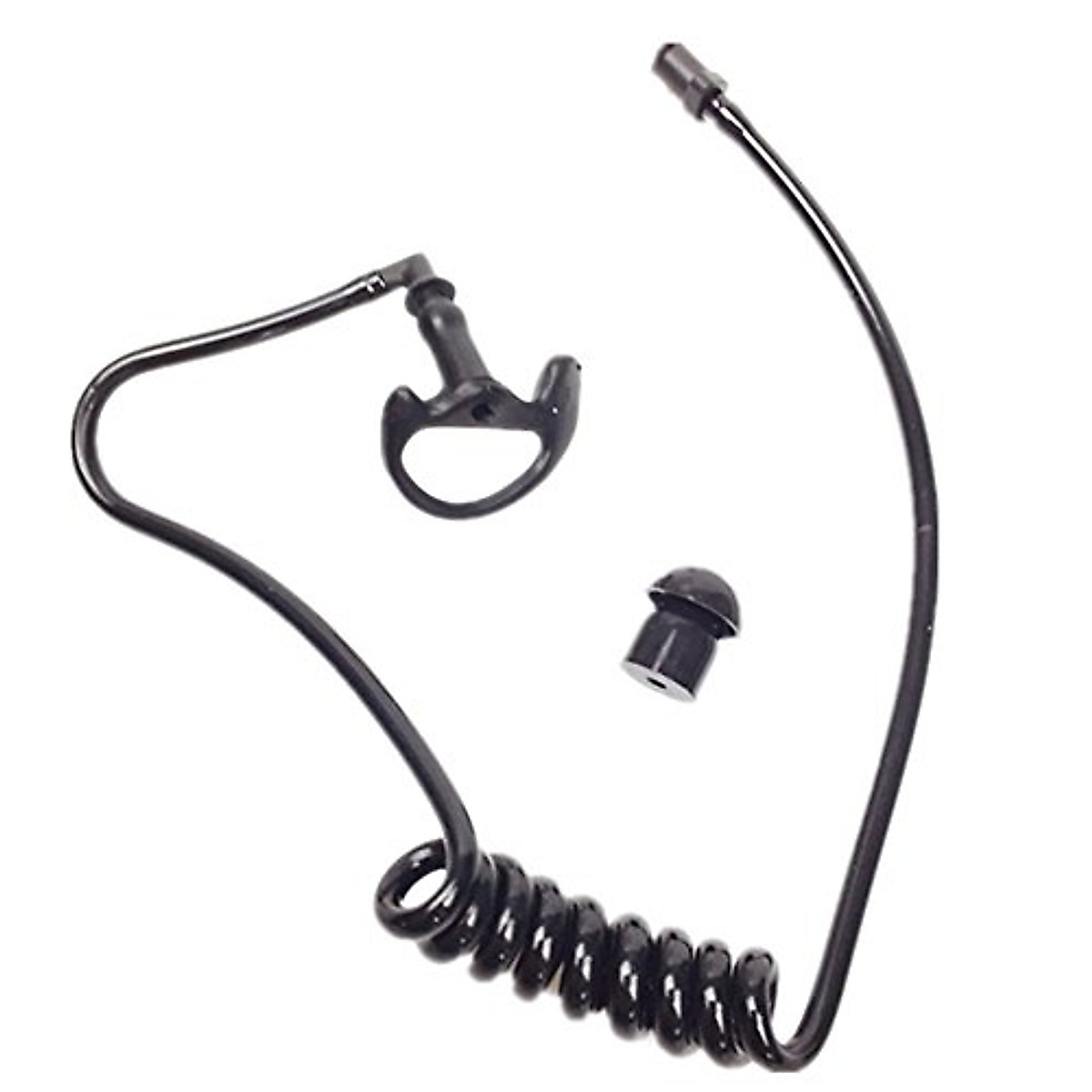 Replacement Acoustic Tube with Earbud Compatible for Motorola Kenwood Midland Two Way Radio- Lsgoodcare Replacement Coil Tube Black +2 Way Radio Open Ear Insert Earmold Ear Bud Ear Piece Medium Black
