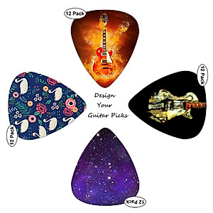 Customized Guitar Picks,12-pack Personalized Bass Plectrums Add Your Own Text Name Message Instrument Accessories