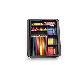 Officemate Recycled Expandable Drawer Tray, 10 3/8 W - 16 W, Black (26372)