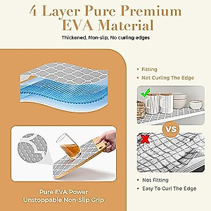 Glotoch Upgraded Non Slip Shelf Liner with Dot, Non Adhesive Drawer Liner, Waterproof Shelf Liners for Kitchen Cabinets, Drawer, Fridge, Wire Shelving, Pantry-12” X 20 FT, Heavy Duty, Grey
