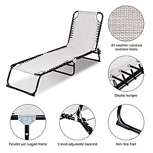 GYMAX Patio Chaise Lounge, Folding Beach Chair with 3-Position Adjustable, Portable Recliner for Backyard, Patio, Poolside Beach