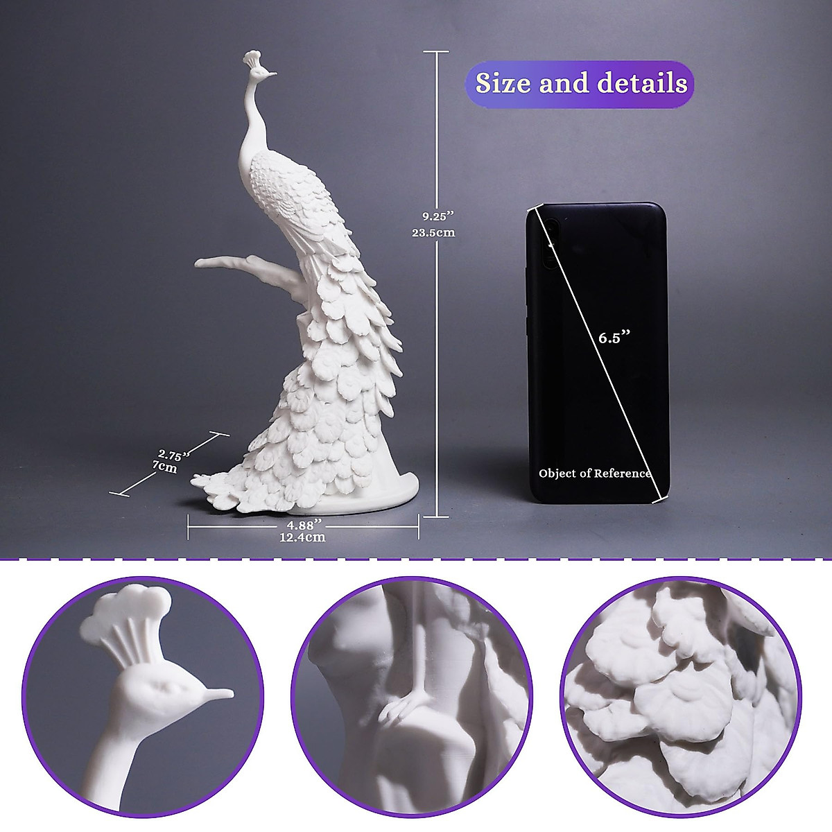 DecorSmart Figurine Arts and Craft Kits for Adults, 3D DIY Kits Hobbies for Adults Women Paint by Numbers Kit for Adults Gifts for Artist (Peacock)