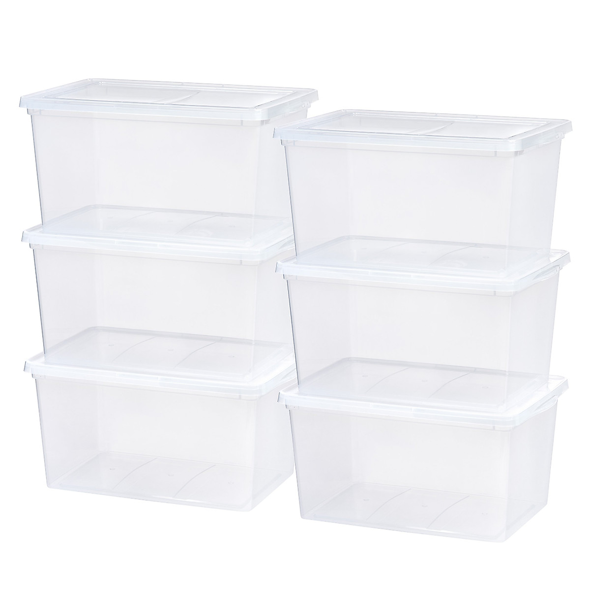 IRIS 58 Quart Clear Storage Box, 6 Pack