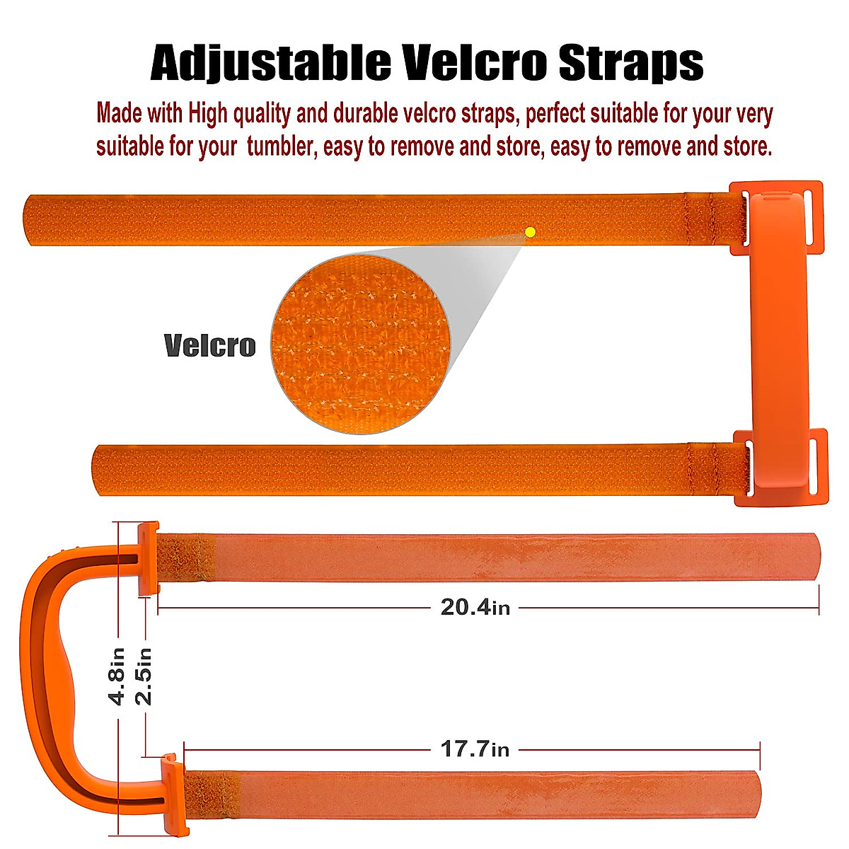 YOUCOX Adjustable Tumbler Handle for YETI 20 Oz 30Oz 40OZ, 20oz to 44 Oz RTIC, Ozark Trail, Simple Modern, SIC, SUNWILL, Tervis, Beast and More Brand Tumbler Cup Mug, NO Brand Limitid Orange