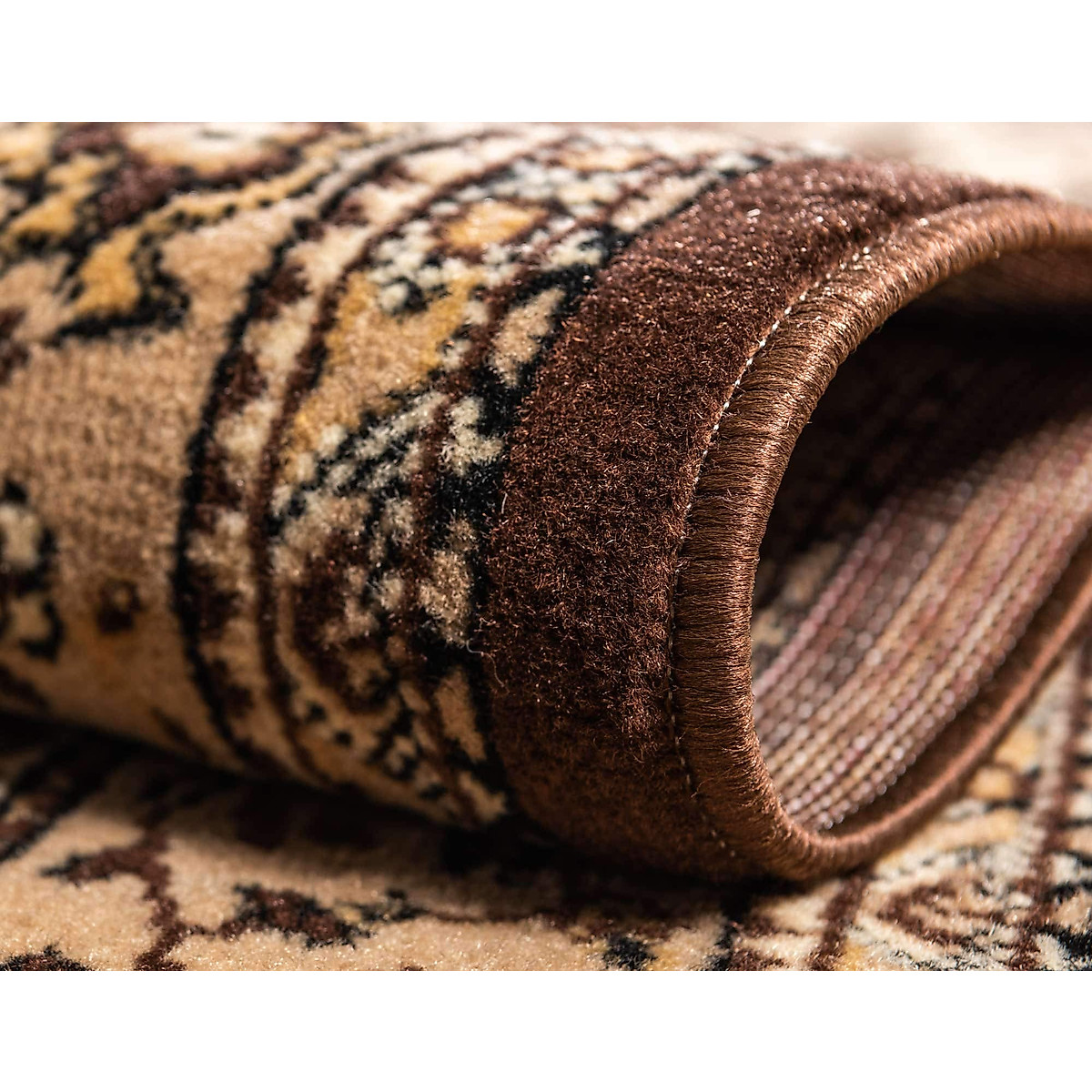 Unique Loom Reza Collection Traditional Persian Style Area Rug, 9 x 12 ft, Brown/Ivory