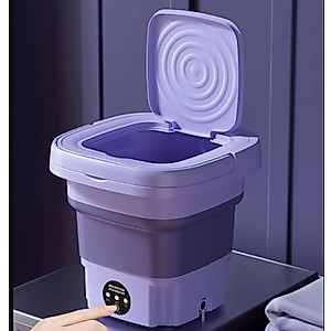 MOCOFO 8L Folding Washing Machine - Mini Portable Washing Machine for Camping, RV, Travel - Suitable for Underwear, Bra, Socks - 8L Large Capacity - Home Use（purple）