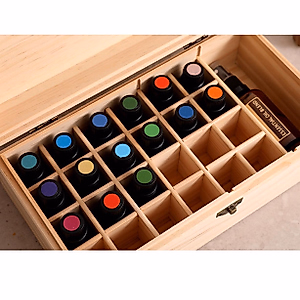 QRZLP Wooden Essential Oil Box, ssential Oils Storage Container Holds 25 Bottles Size 5-15 mL Aromatherapy Holder Carrying Case for Makeup Nail Polish Perfume.