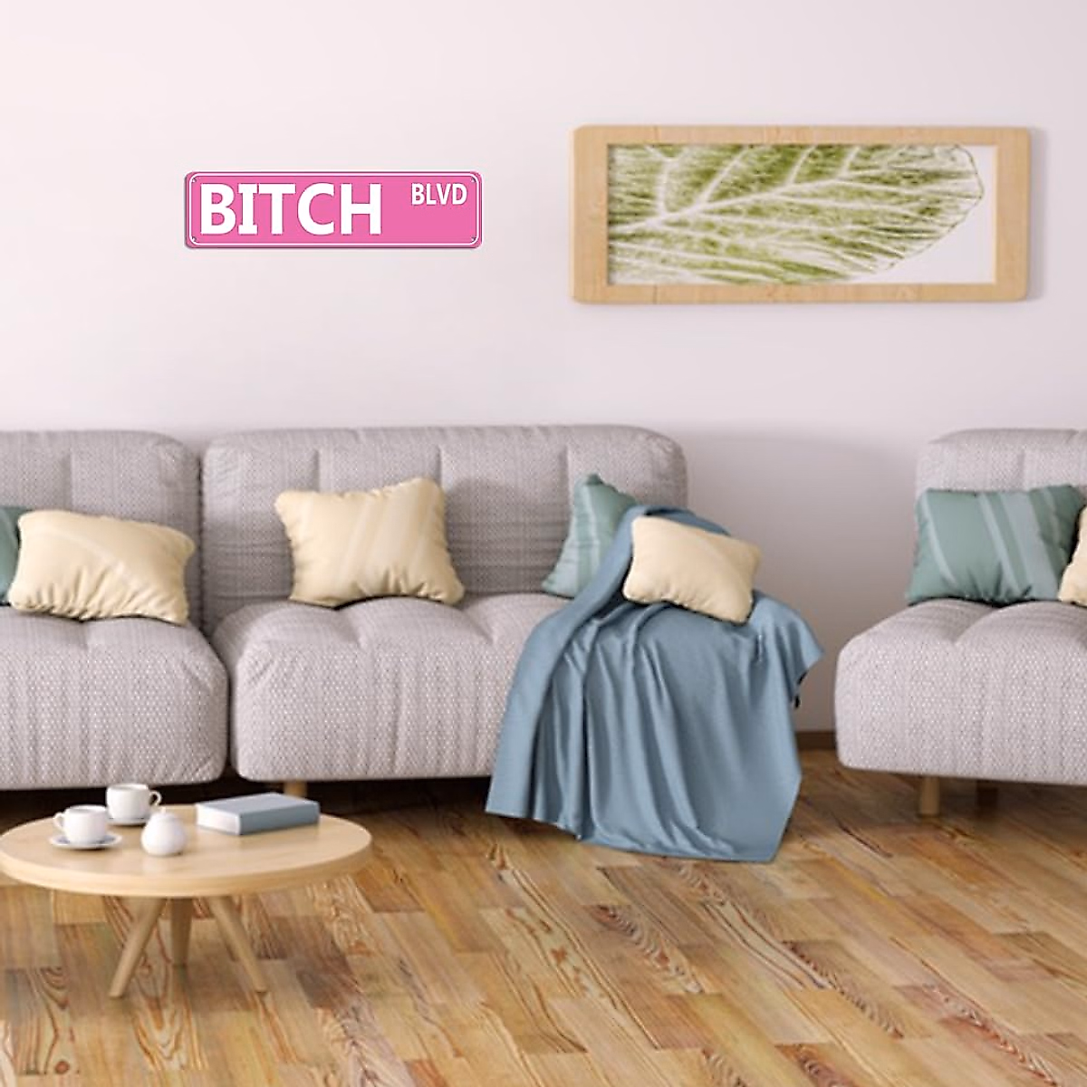 Retro Pink Tin Metal Sign - 'BITCH BLVD' - Bold Statement Decor for Home, Bar, or Dorm - 16x4 Inches - Unique Gift Idea for Friends(B71)