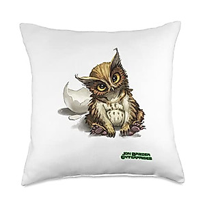 Jon Brazer Enterprises Baby Owlbear Throw Pillow, 18x18, Multicolor