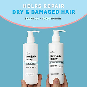 Psoriasis Honey Renewing Shampoo & Conditioner Set - Daily Treatment for Eczema, Dandruff, Dermatitis & More (8 Oz Each)