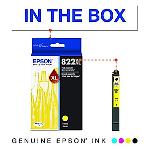 Epson T822 DURABrite Ultra Ink High Capacity Yellow Cartridge (T822XL420-S) for Select Workforce Pro Printers