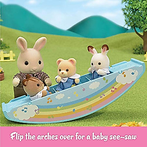 Calico Critters Sunshine Nursery Bus for Dolls, Toy Vehicle seats up to 12 collectible figures , Blue