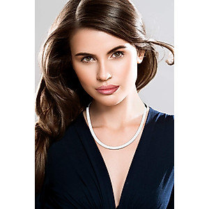 Miabella 925 Sterling Silver Italian Solid 7mm Flat Herringbone Chain Necklace for Women, Made in Italy (Length 20 Inches)