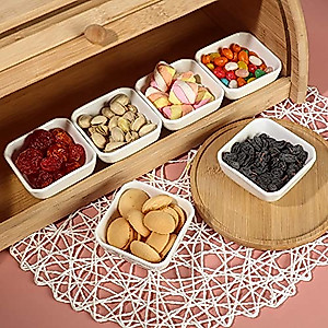 SZUAH 3 oz Ceramic Dip Bowls Set, 8 Pack White Porcelain Mini Dipping Sauce Bowls Condiments Server Dishes- Perfect for Tomato Sauce, Soy, Vinegar, BBQ and Other Party Dinner