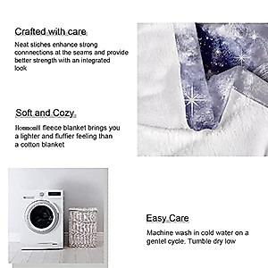 HommomH 50"x80" Blue Moon Tiger Blanket Soft Fluffy Fleece Throw for Couch Sofa Bed