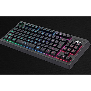 Marvo K607 Wired 87 Key, 3-Color LED Backlight, Full Anti Ghosting, Compact Design TKL Layout Membrane Gaming Keyboard_Black