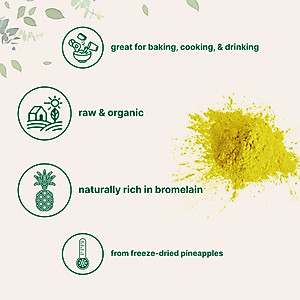 Organic Pineapple Powder, 8oz | 100% Natural Fruit Powder | Freeze-Dried Pineapples Source | No Sugar & Additives | Great Flavor for Drinks, Smoothie, & Beverages | Non-GMO & Vegan Friendly