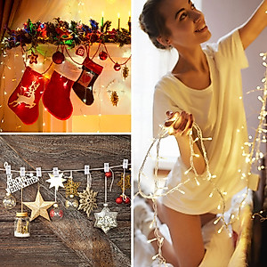 50 Pieces Self-Adhesive Clips Wall Tapestry Clips Plastic Sticky Photo Clips Hanging Spring Clips for Paper Flag Hanger Double-Sided Adhesive Spring Clips for Home Office (Clear)