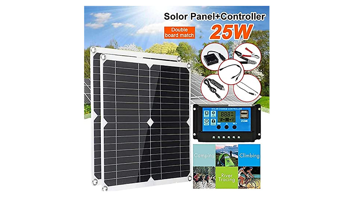 Portable 25W HZRU Solar Panel with 60A/100A Controller