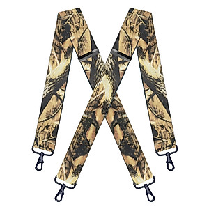 KRICJYH Mens Suspenders Heavy Duty Swivel Hooks Hunting Work Braces Camo Suspenders for Men Big and Tall