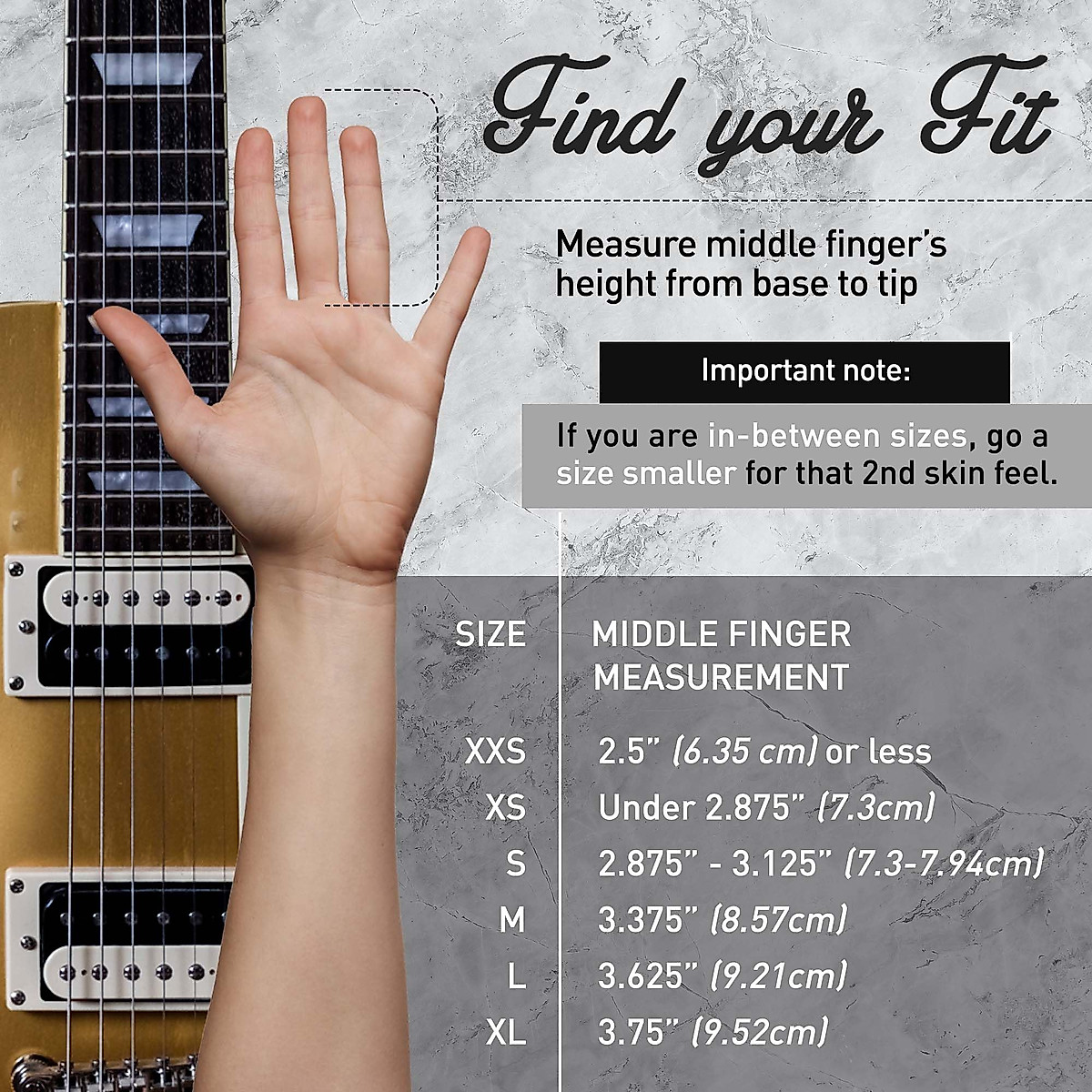 MUSICIANS PRACTICE GLOVE - 1 Glove - Finger & Hand issues (Medium, Black)