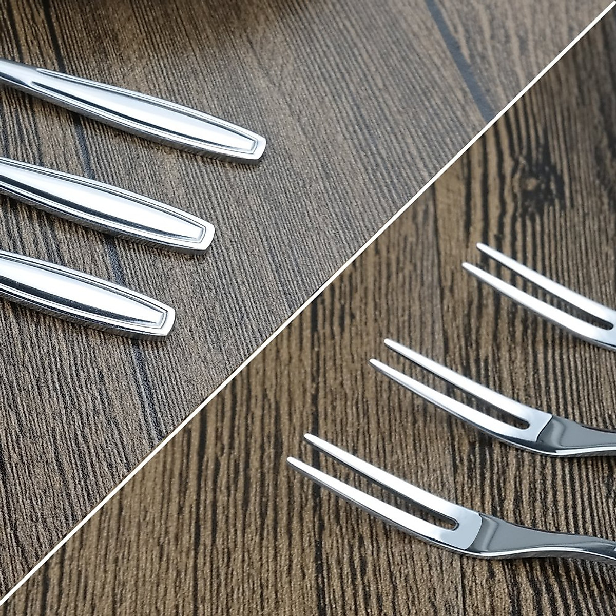 Pekky Stainless Steel Fruit Forks Mini Cake Forks, 12 Pieces