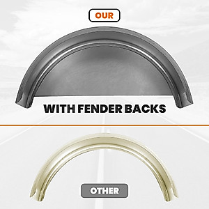 HECASA Steel Round Single Axle Trailer Fenders and Fender Backs Fits 14” to 16” Wheels - 32” x 9” x 15” (2Pcs)
