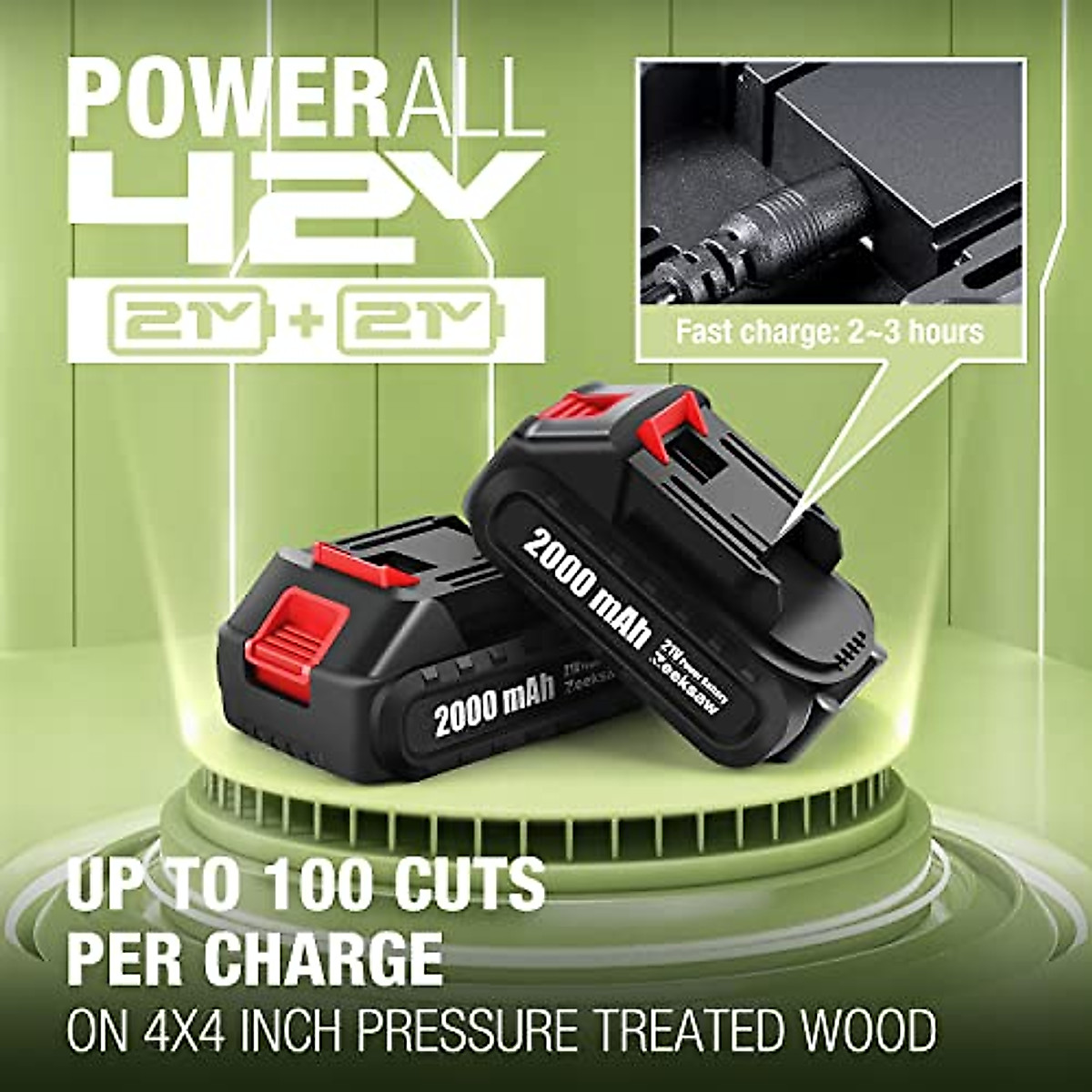 Mini Chainsaw 6 Inch Cordless, Zeeksaw Super Power Hand Chain Saw with Battery, 1 Hour Run-Time Electric Chainsaw Cordless, Small Handheld Chainsaw Battery Powered, Electric Mini Chain Saw - Tree Wood