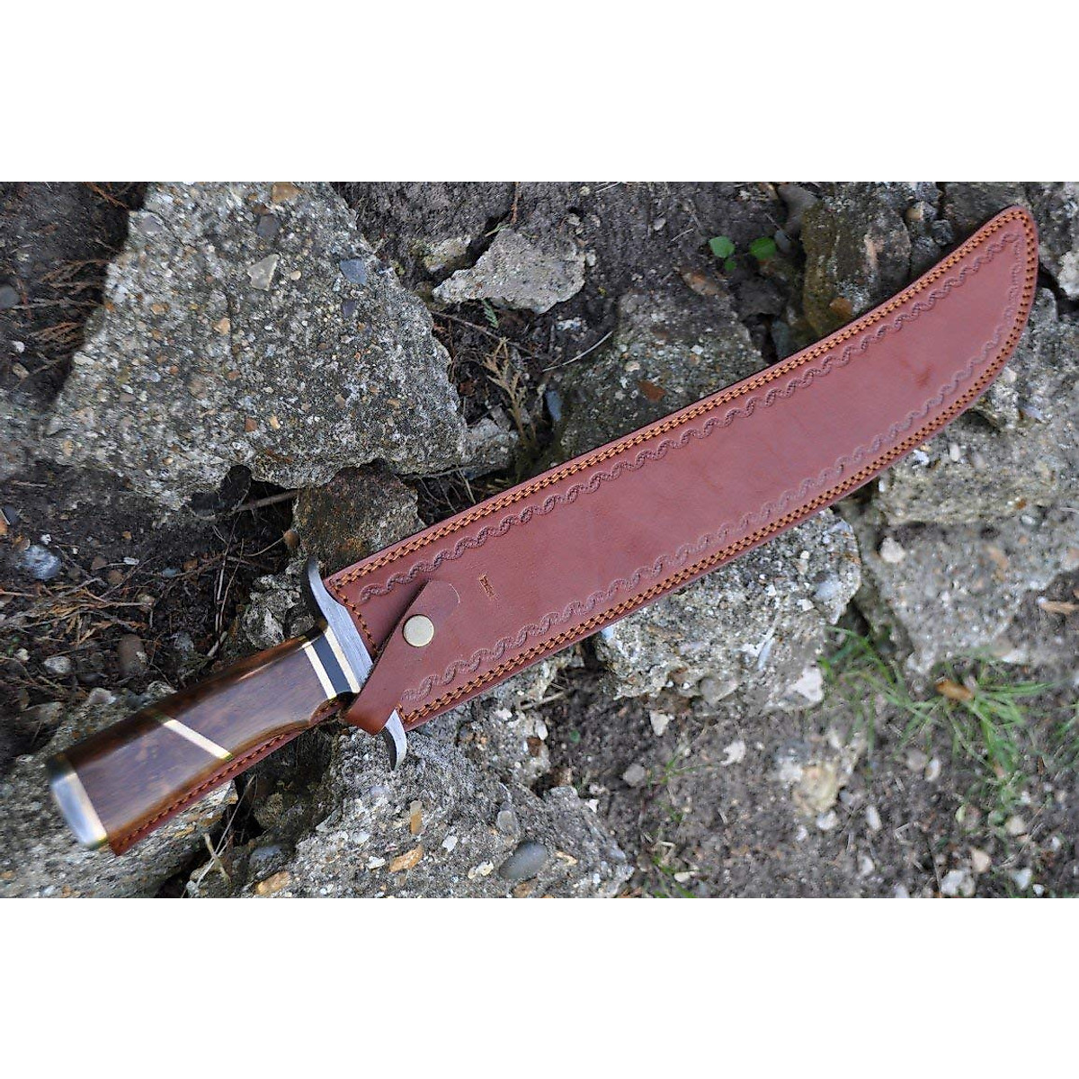 Perkin Outstanding Value - Custom Handmade Damascus Hunting Knife - Mini Sword