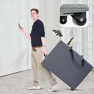 Cuddly Nest Rolling Folding Mattress Storage Bag - Heavy Duty Storage Container Fits for Tri-Fold Mattress Christmas Tree with 2 Wheels & Handles(Fits 6" QUEEN Mattress)