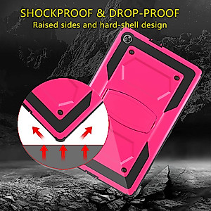 Soatuto for Lenovo M10 HD 10.1 inch Tablet Case, Heavy-Duty Drop-Proof Shockproof Hybrid Anti-Impact Case Built in Kickstand for Lenovo M10 HD 2nd Gen TB-X306F / TB-X306X 10.1” 2020 (Pink)