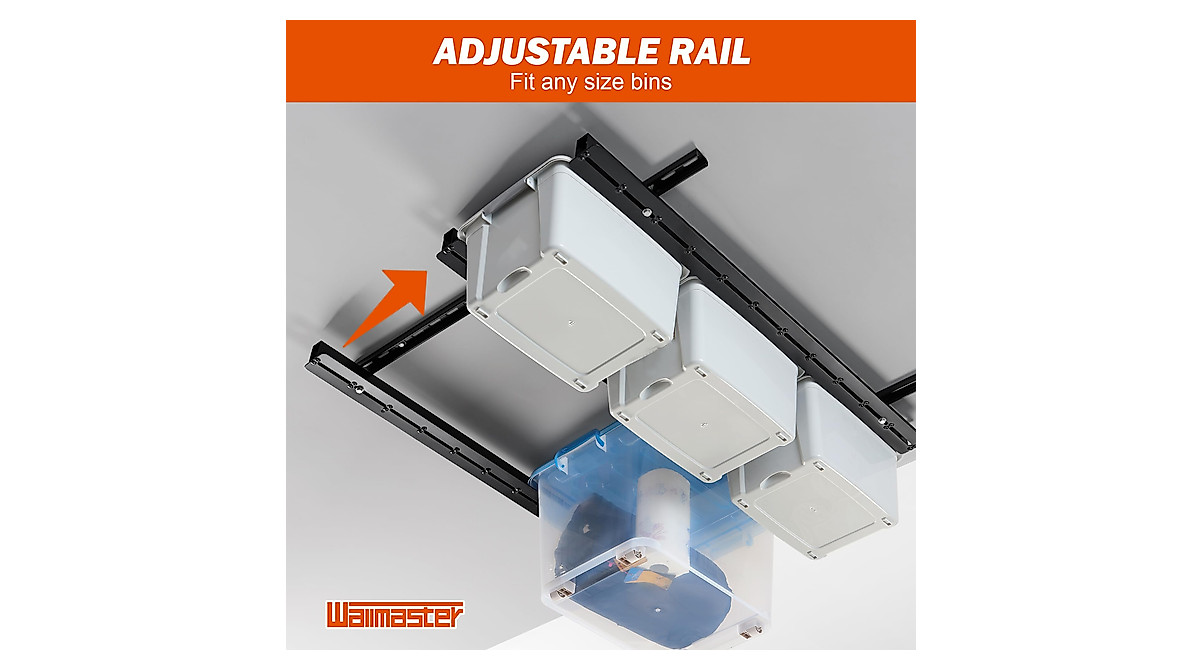 Wallmaster Overhead Storage Rack | Ceiling Bin Organizer System