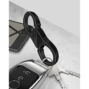 Idakekiy Key Chain Quick Release Spring with 4 Key Rings Heavy Duty Car Keychain Organizer for Men and Women