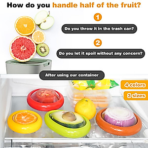 SUPODDK Onion Storage and Avocado Saver，Reusable Silicone Food Storage Container Set of 4, Perfect For Storing Tomatoes, Lemons, Garlic, and Other Fruit and Vegetable For Fridge