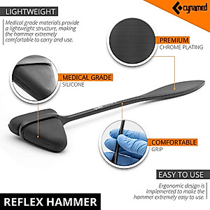 Cynamed Medical Student Diagnostic Kit - Includes Reflex Hammer, Tuning Fork Set C 128hz and C 512hz, Bandage Scissors 5.5 inch, and Penlight with Pupil Gauge - Nursing, EMT, Medical Student Tool kit