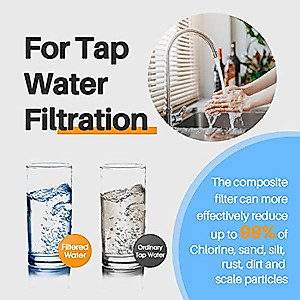 PUREPLUS 10"×4.5" Whole House Sediment and Activated Carbon Block (CTO) Water Filter, Replacement for GE FXHTC, GXWH40L, GXWH35F, GNWH38S, Culligan RFC-BBSA, WRC25HD, PP10BB-CC, Pentek RFC-BB, 1Pack