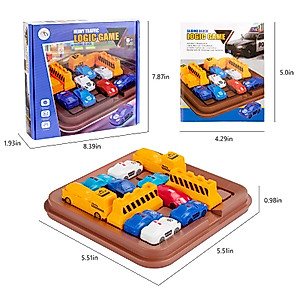 HOSFROLL Board Games, Logic Brain Car Heavy Traffic Game Smart Math Travel Game Card Puzzle Game Toys for Kids 5 and Up