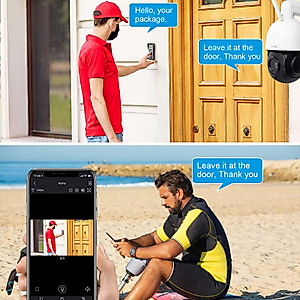 xmartO [Auto Track & 240x Zoom] Unicorn PRO 2K HD Wireless Security Camera Outdoor Pan/Tilt/Zoom (Auto Zoom, Enhanced 2-Way Audio,Smart 720lm Flood Lights & 260ft IR Night Vision, 2.4G WiFi