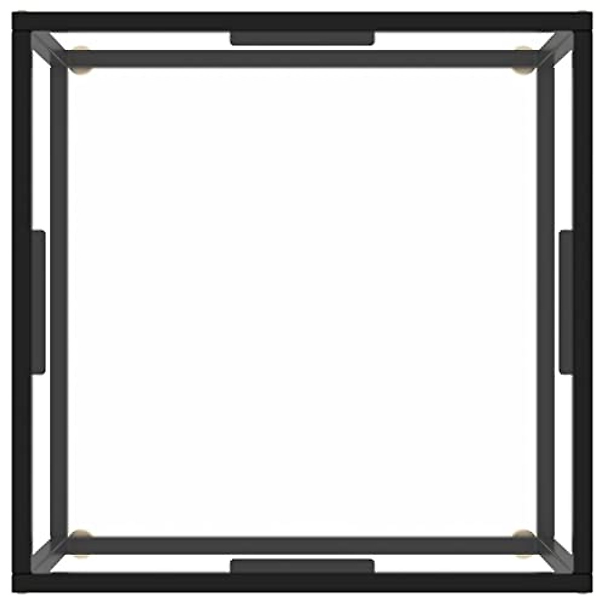 QJBSAVVA Coffee Table Black with Tempered Glass 23.6"x23.6"x13.8",Bedside Tables Side Tables End Tables Entrance Tables Suitable for Meeting Rooms, Reception Rooms, Offices