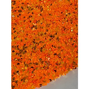 Sequin Velvet Fabric Soft Stretchy Cloth with Glittering Sequins Perfect for Dressmaking Costumes Upholstery and Christmas Decor 1 Yard of Spandex Fabric for Sewing and Crafts (Orange)